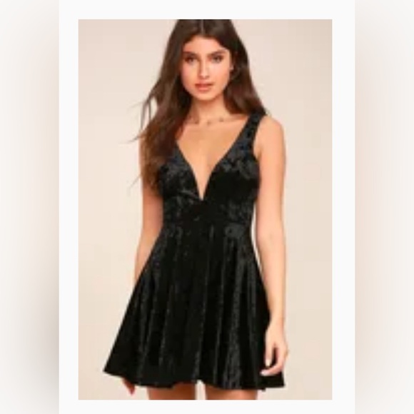Lulus | Dresses | Lulus Black Velvet Backless Party Dress | Poshmark